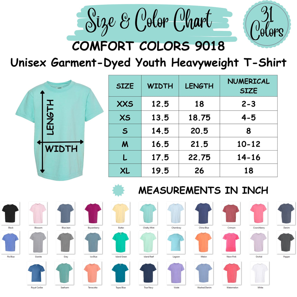 Pre-K Through 5th Youth Comfort Color T-Shirts – HeartHookedApparel